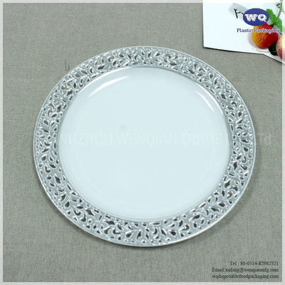 7.5'' Hot Selling Plastic Plate With Gold Rim, Factory Wholesale Bulk Wedding Elegant Gold Disposable Dinnerware Sets supplier