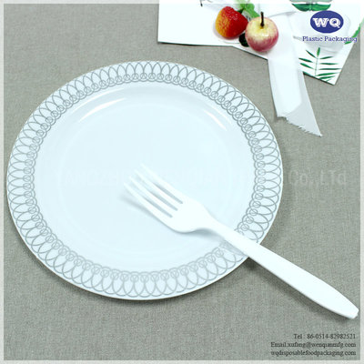 Wholesale 7.5 Inch Disposable PS Plate High Quality Plate For Wedding, Family Reunions Dinner Gold Plastic Plates supplier