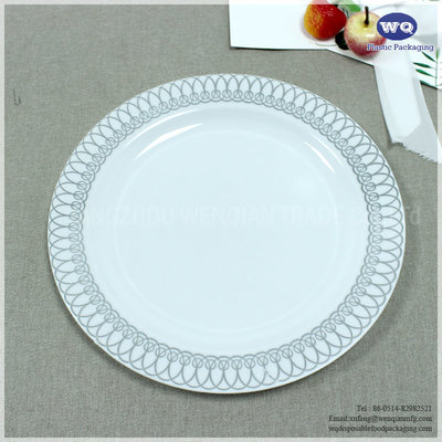 Wholesale 7.5 Inch Disposable PS Plate High Quality Plate For Wedding, Family Reunions Dinner Gold Plastic Plates supplier