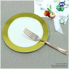 Wholesale 7.5 Inch Disposable PS Plate High Quality Plate For Wedding, Family Reunions Dinner Gold Plastic Plates supplier