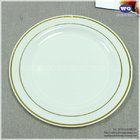 Wholesale 7.5 Inch Disposable PS Plate High Quality Plate For Wedding, Family Reunions Dinner Gold Plastic Plates supplier