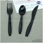 7 Inch Black Flatware Silverware Set-Disposable Cutlery Set-disposable cutlery kits-Plastic spoons and forks supplier