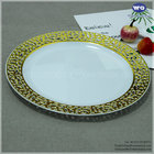 7.5'' Hot Selling Plastic Plate With Gold Rim, Factory Wholesale Bulk Wedding Elegant Gold Disposable Dinnerware Sets supplier