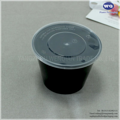 850ml Single Use PP Black Soup Bowl With Leak Proof Clear Lids-Disposable Soup Cups-Strong Disposable Bowls With Lids supplier