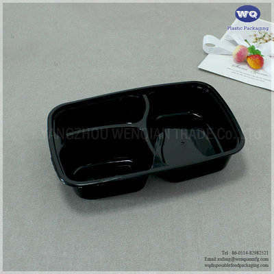 Plastic 3 Compartments Bento Box-Disposable Food Storage Containers-Disposable Plastic Containers-Disposable Lunch Boxes supplier