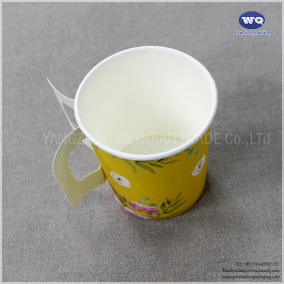 Disposable 6oz Handle Paper Cup Custom Printed  With Handle-Custom Printed Paper Coffee Cups-takeaway paper coffee cup supplier