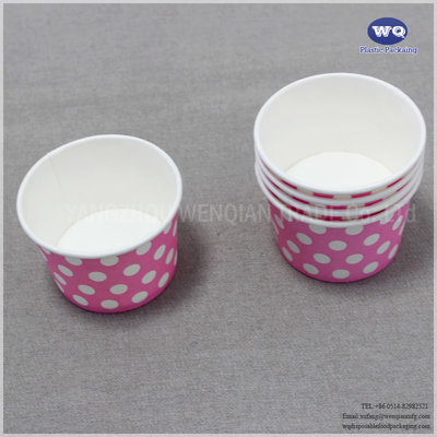 Wholesale Custom Logo Disposable  5.5-Ounce Pink Ice Cream Wood Pulp Paper Bowls For Dessert-Disposable Ice Cream Cups supplier