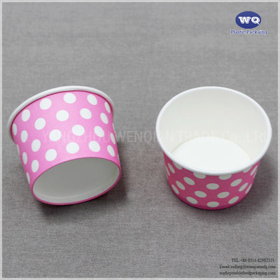 Wholesale Custom Logo Disposable  5.5-Ounce Pink Ice Cream Wood Pulp Paper Bowls For Dessert-Disposable Ice Cream Cups supplier