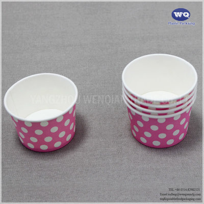 Wholesale Custom Logo Disposable  5.5-Ounce Pink Ice Cream Wood Pulp Paper Bowls For Dessert-Disposable Ice Cream Cups supplier