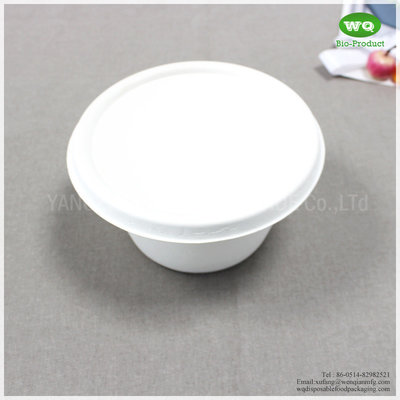 Biodegradable Bleached Color 700ml Sugarcane Pulp Soup Bowl With Lid-Low Carbon Footprint Disposable Fast Food Package supplier