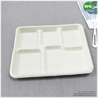 100% Biodegradable Sugarcane Pulp 5 Compartments Tray-High quality Biodegradable food tray For birthday parties supplier