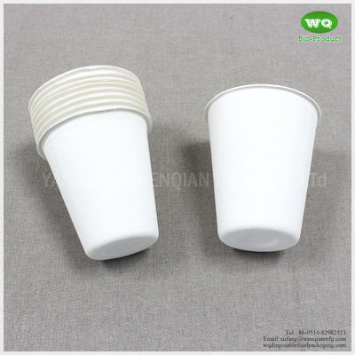 9Oz Natural Plant Fiber Drinking Cup, Easy Green 9oz Cup,High Quality Bleached Color Sustainable Bagasse Coffee Cup supplier