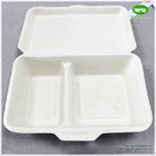 1000ml Sugarcane Pulp 2- Compartments Hinged Lid Lunch Box-Heavy-Duty Compostable Clamshell Take Out Food Containers supplier