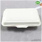 1000ml Sugarcane Pulp 2- Compartments Hinged Lid Lunch Box-Heavy-Duty Compostable Clamshell Take Out Food Containers supplier