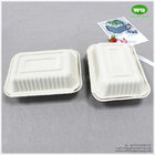 Disposable Natural Color Sugarcane Pulp 7x5 Inch Clamshell -Recycle Biodegradable Disposable Bagasse 9*6 Inch Lunch Box supplier