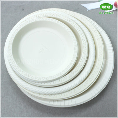 Biodegradable Corn Starch Plastic Plate 6 Inch,Easy Green Bioplastic Plate 7inch,High Quality Heavyduty 9 Inch Plate supplier