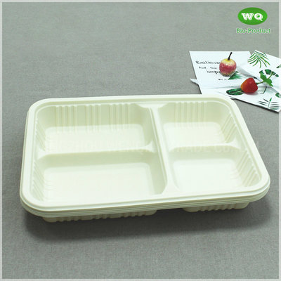 Disposable 4-Compartments Corn Starch Bioplasitc Meal Tray,Manufacturers Hot Selling Custom Takeaway Food Container supplier