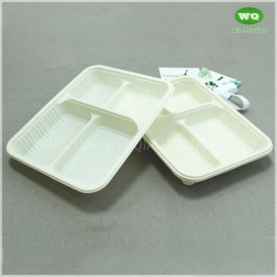 Disposable 4-Compartments Corn Starch Bioplasitc Meal Tray,Manufacturers Hot Selling Custom Takeaway Food Container supplier