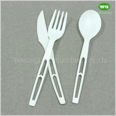 high quality 6 Inch Disposable Nature Color PLA Cutlery Sets-New Product Ideas Eco Friendly Cutlery Knife Fork And Spoon supplier