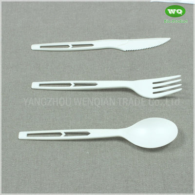 high quality 6 Inch Disposable Nature Color PLA Cutlery Sets-New Product Ideas Eco Friendly Cutlery Knife Fork And Spoon supplier