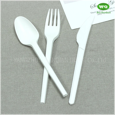 6&quot;  Ivory CPLA Biodegradable Heavyweight  Cutlery Sets -Elegant Alternative To Plastic Forks, Plasticware Utensils supplier