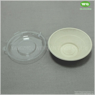 24oz Biodegradable Bagasse Bowl With Clear PET Lid, Eco-Friendly Natural Plant Fiber Pulp Salad Bowl Supplier &amp; factory supplier