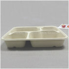 Disposable 4-Coms Square Lunch Tray With Lid-Factory Offered Sugarcane Tableware-Leak Proof Takeaway Container With Lid supplier