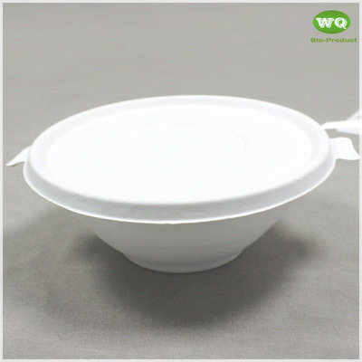 Bleached  Color 100% Eco-Friendly Sugarcane Disposable Soup Bowl With Lid -Durable Food Storage Containers With Lids supplier