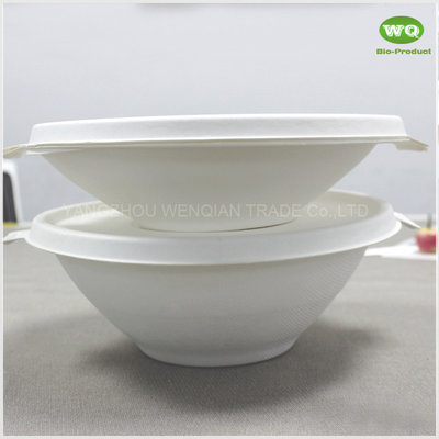 Bleached  Color 100% Eco-Friendly Sugarcane Disposable Soup Bowl With Lid -Durable Food Storage Containers With Lids supplier