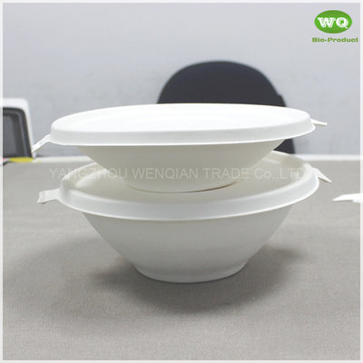 Bleached  Color 100% Eco-Friendly Sugarcane Disposable Soup Bowl With Lid -Durable Food Storage Containers With Lids supplier