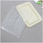 Biodegradable Wheat starw Fiber Atural Bagasse Fibers Sugarcane Paper 700ml Rectangular Pulp 2-Coms Meal Boxes With Lid supplier