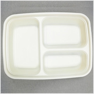 850ml 3-Coms Biodegradable Corn Starch Lunch Box ,Factory Price Food Container for street food and food to go Caterers supplier