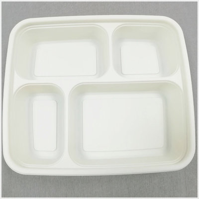 Eco-Friendly 4-Coms 900ml Corn Starch Lunch Box,A Renewable Resource China Factory Offered Disposable Takeout Containers supplier