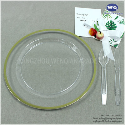 10.25 Inch Disposable Clear Plastic Salad/Dessert Plates- Premium Hard Plastic Appetizer Plates Disposable Plastic Plate supplier