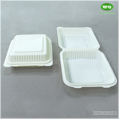 8*8/9*9 Inch Corn Starch Lunch Box It Saves Oil Resource Microwave Safe Plastic Disposable Lunch Box supplier