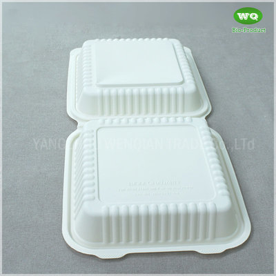 8*8/9*9 Inch Corn Starch Lunch Box It Saves Oil Resource Microwave Safe Plastic Disposable Lunch Box supplier