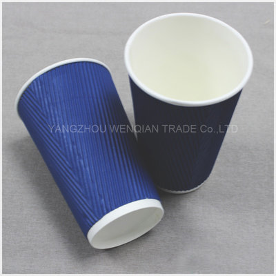 16oz Custom Printed Disposable Ripple Wall Coffee Cups, 16 Oz Paper Coffee,Personalized Paper Coffee Cups Factory supplier