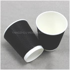 12oz Ripple Wall Coffee Paper Cup Custom Logo , Leak Proof Disposable Paper Cup For Hot Drink supplier