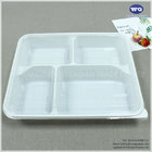 Disposable 4-Compartments Plastic Food Container With Lid Healthy Food Storage Disposable Plastic  Lunch Box supplier