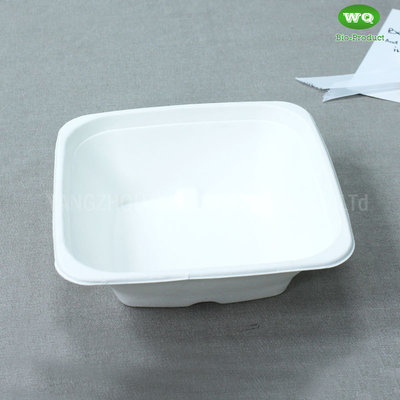 Eco-Friendly Square Sugarcane Pulp Takeaway Container With PET Dome Lid -Compostable Disposable Foodservice Products supplier