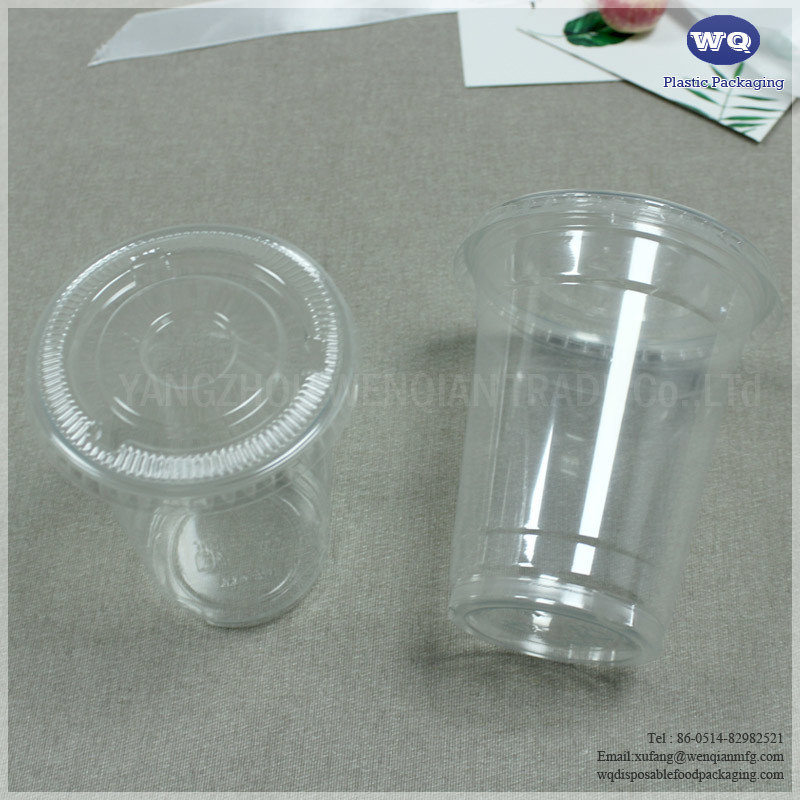 Factory Offer Plastic cup-12/14/15 Oz Disposable Clear PET Drinking Cup With Lid,PET Cup For Milk Tea,Fruit Juice,Coffee supplier