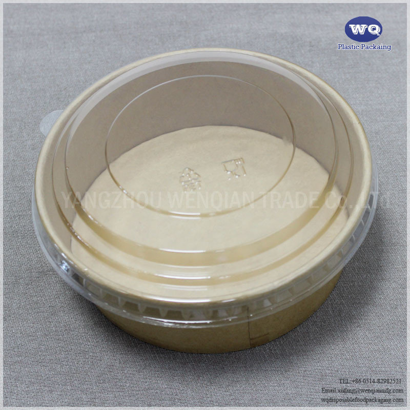 Factory Offer Wholesale 750ml/830ml Eco Friendly Kraft Paper Salad Bowl -Reliable Paper Small Paper Bowls With PET Lid supplier