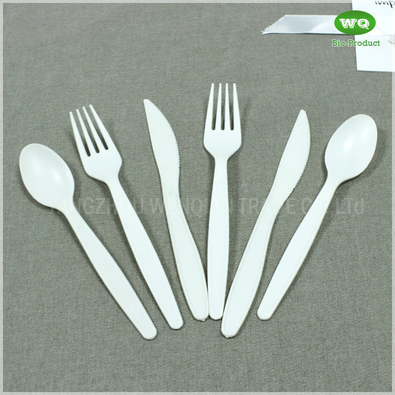 7 Inch CPLA Knife Spoon Fork Sets-Factory directly sale Biodegradable Disposable Utensils- Eco Friendly Reusable Cutlery supplier