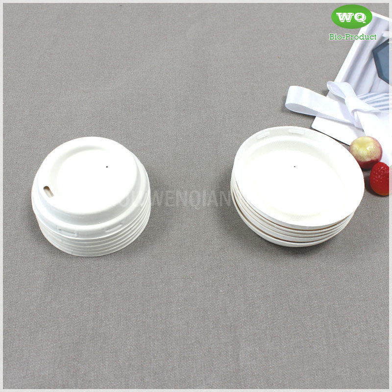 80mm/90mm Sugarcane Cup-Lid ,Leak-Proof Biodegradable Lids Of 8/12 Oz Branded Paper Coffee Cups And Water Drinking Cups supplier