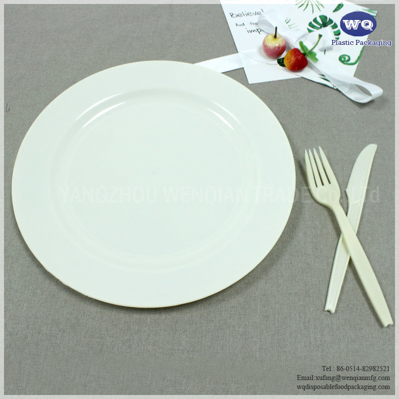 Wholesale 10.25 Inch  Plastic Plates, Heavy Duty Disposable Plates,best customer service elegant gold plastic plates supplier