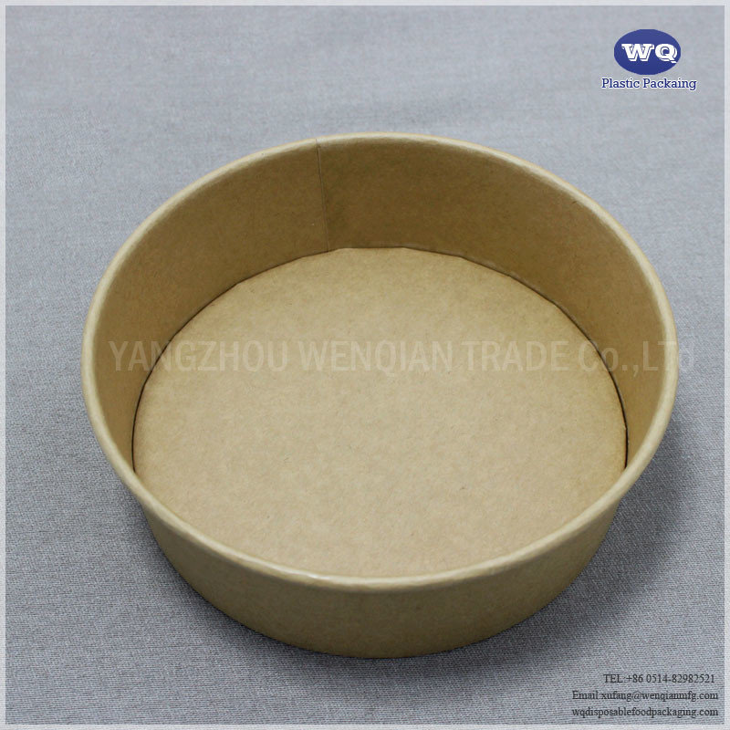 1300ml Kraft Paper Salad Bowl With PET Lid-Disposable Paper Bows-soup bowls disposable-disposable serving bowls supplier